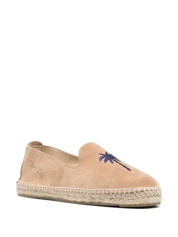 Manebí Suede Embroidered Espadrilles - Neutrals