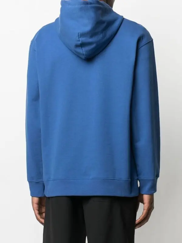 Opening Ceremony Warped-logo Cotton Hoodie - Blue