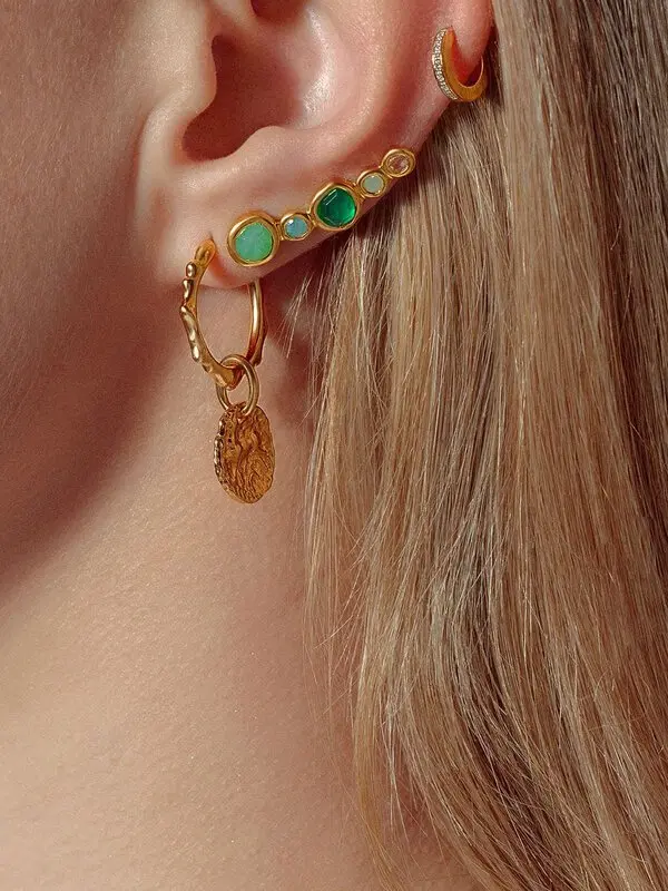 Monica Vinader 18kt Vermeil Embellished Climber Earrings