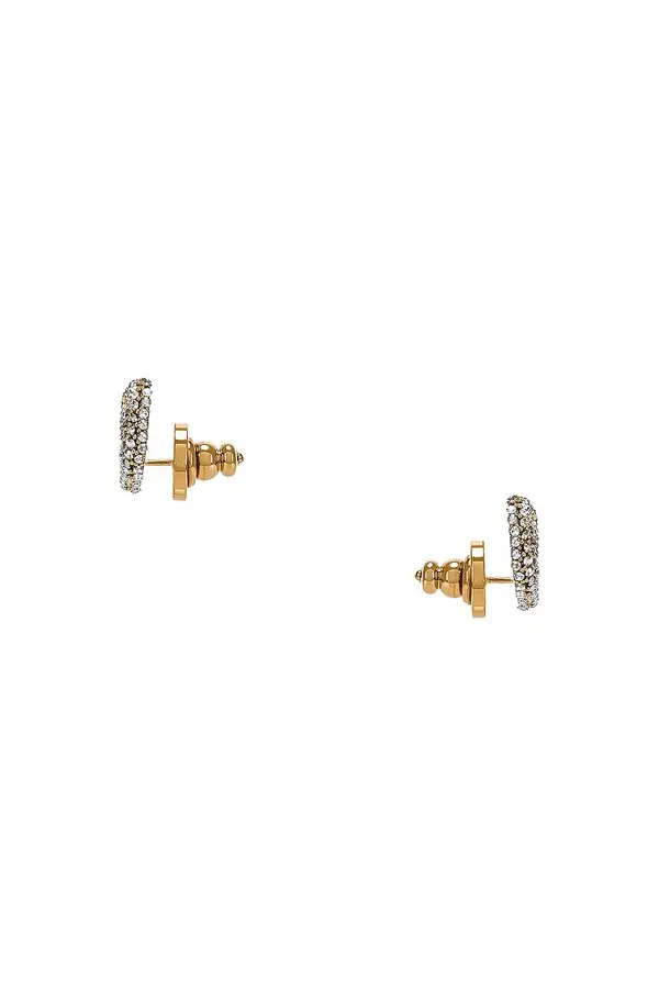 Valentino Garavani V Logo Signature Studded Earrings - Oro & Crystal