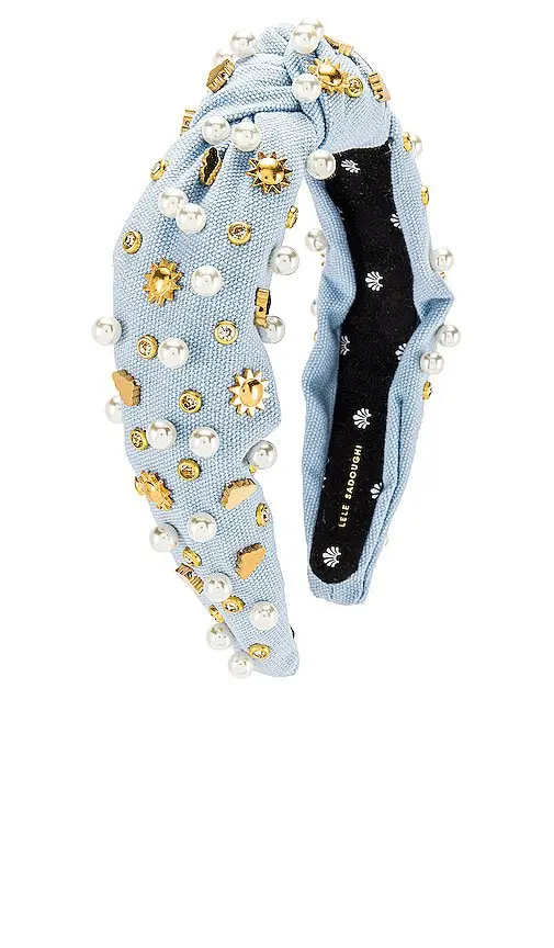 Lele Sadoughi Cloud Charm Knotted Headband In Baby Blue  display picture 2