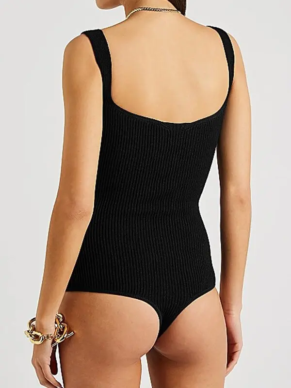 Khaite Yves Ribbed-knit Bodysuit