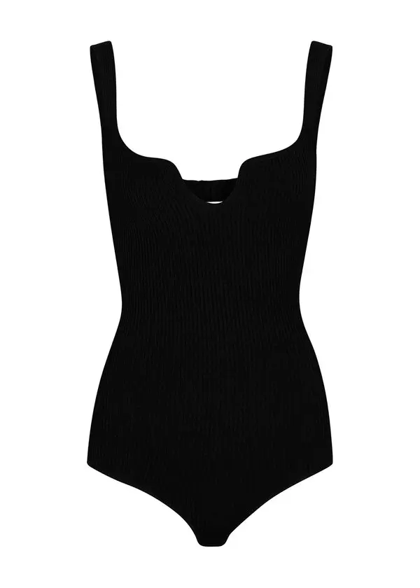 Khaite Yves Ribbed-knit Bodysuit