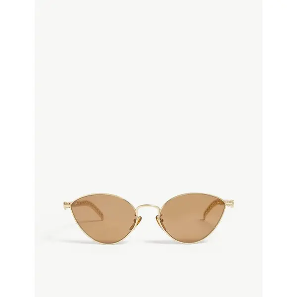 Gucci Gg0977s Metal Cat-Eye Sunglasses - Gold | Editorialist display picture 1