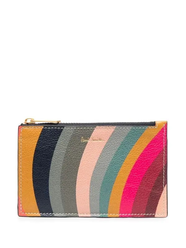 Paul Smith Swirl Zipped Leather Wallet - Blue