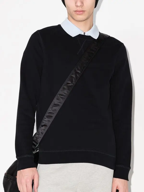 Sunspel Crew-neck Long-sleeve Sweatshirt - Black