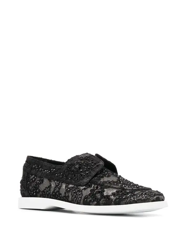 LE SILLA Lace Embroidered Loafers