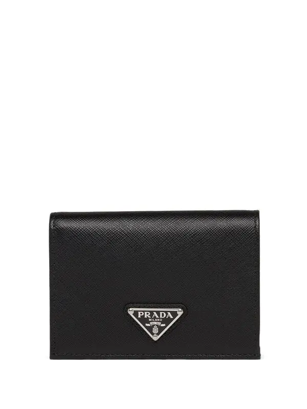 Prada Triangle Logo Rectangle Wallet - Black