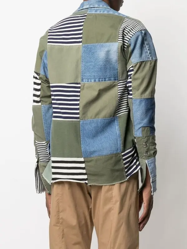 GREG LAUREN Open-front Patchwork Jacket