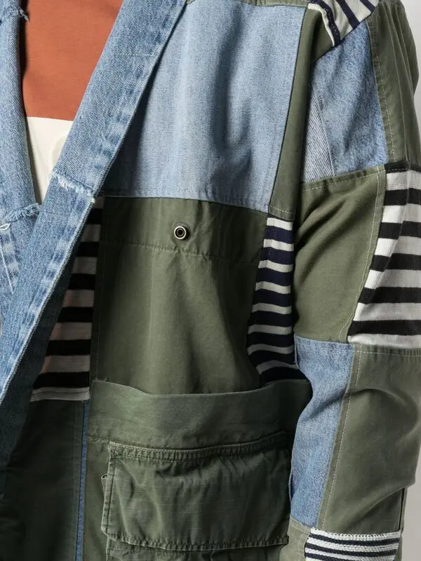 GREG LAUREN Open-front Patchwork Jacket