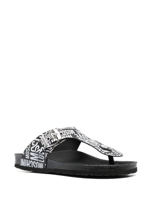 Moschino Logo-print Leather Sandals
