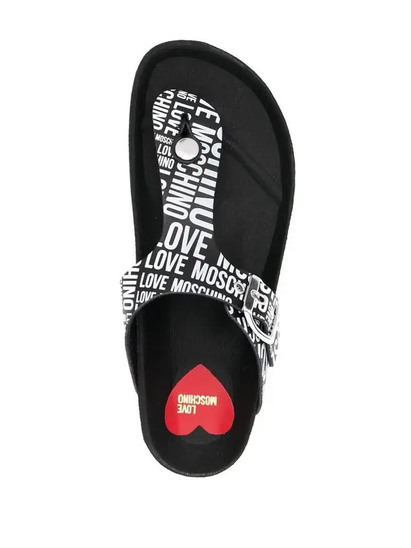 Moschino Logo-print Leather Sandals