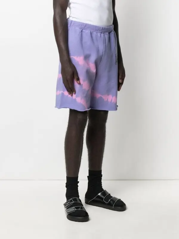 Aries Tie-dye Print Cotton Track Shorts
