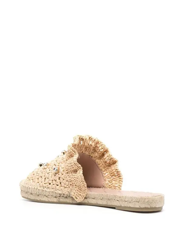 Red Valentino Crystal-embellished Woven Espadrilles