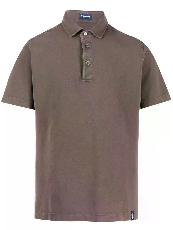 DRUMOHR Plain Short-sleeved Polo Shirt - Brown