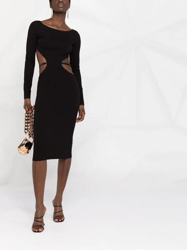 Dsquared2 Long-sleeve Midi Dress With Cut-out Detailing