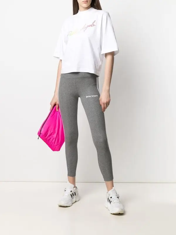 Palm Angels Side-stripe Performance Leggings - Grey