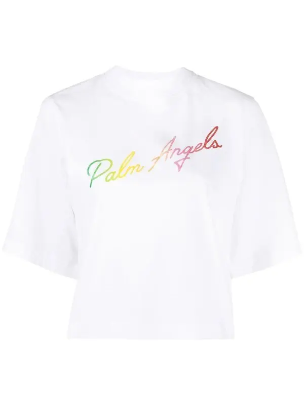 Palm Angels Miami Logo Cropped T-shirt
