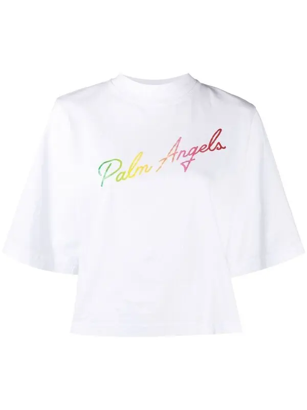 Palm Angels Miami Logo Cropped T-shirt
