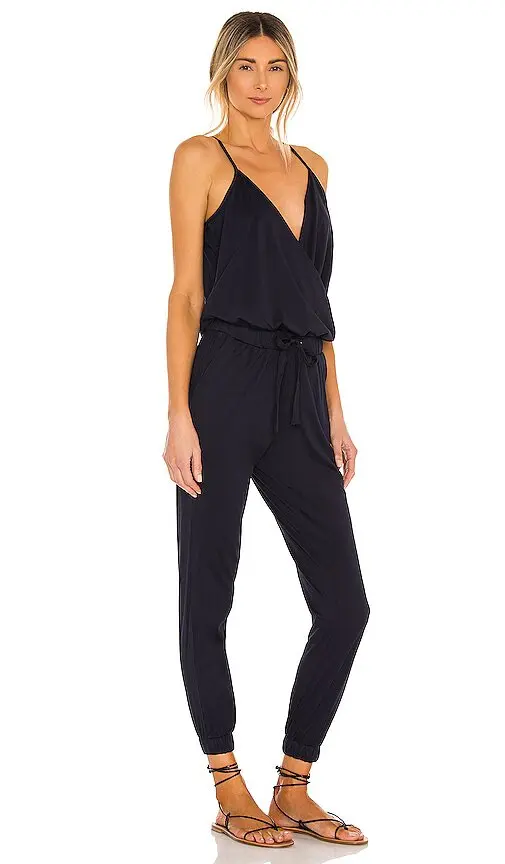 BOBI Supreme Jersey Jumpsuit With V-neck And Drawstring Waist