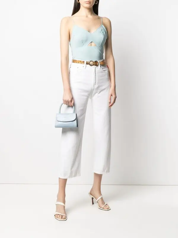 Alberta Ferretti Floral-embroidered Silk Cami