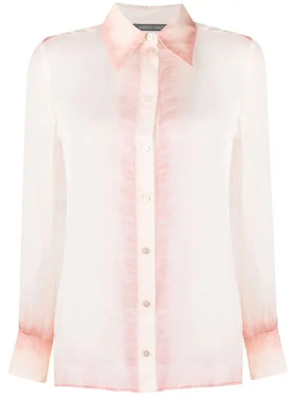 Alberta Ferretti Gradient-effect Silk Shirt