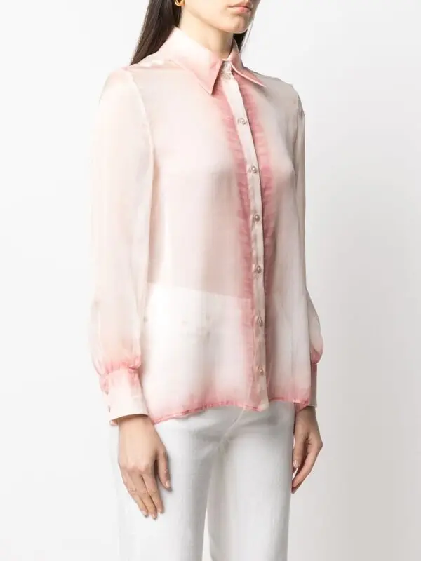 Alberta Ferretti Gradient-effect Silk Shirt