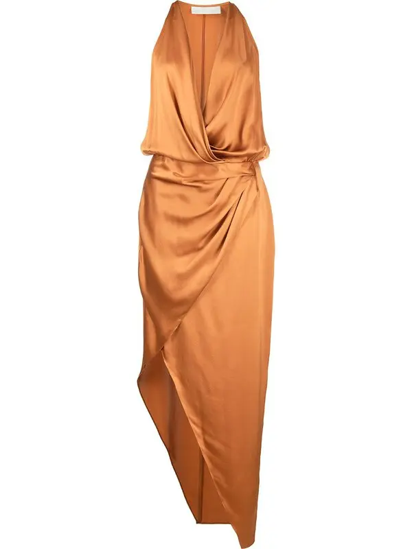 Michelle Mason Asymmetric Halterneck Silk Dress