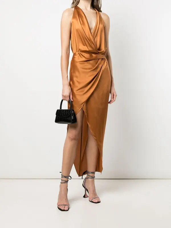Michelle Mason Asymmetric Halterneck Silk Dress