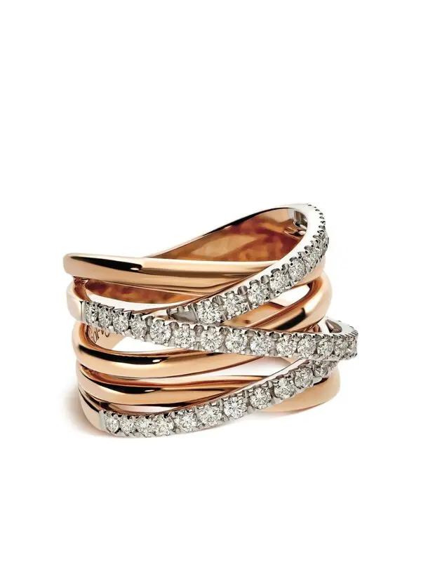 LEO PIZZO 18kt Gold Diamond Waves Ring