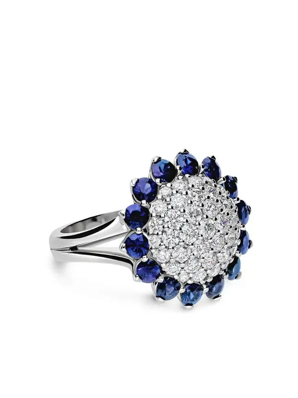 LEO PIZZO 18kt White Gold Diamond And Sapphire Ring