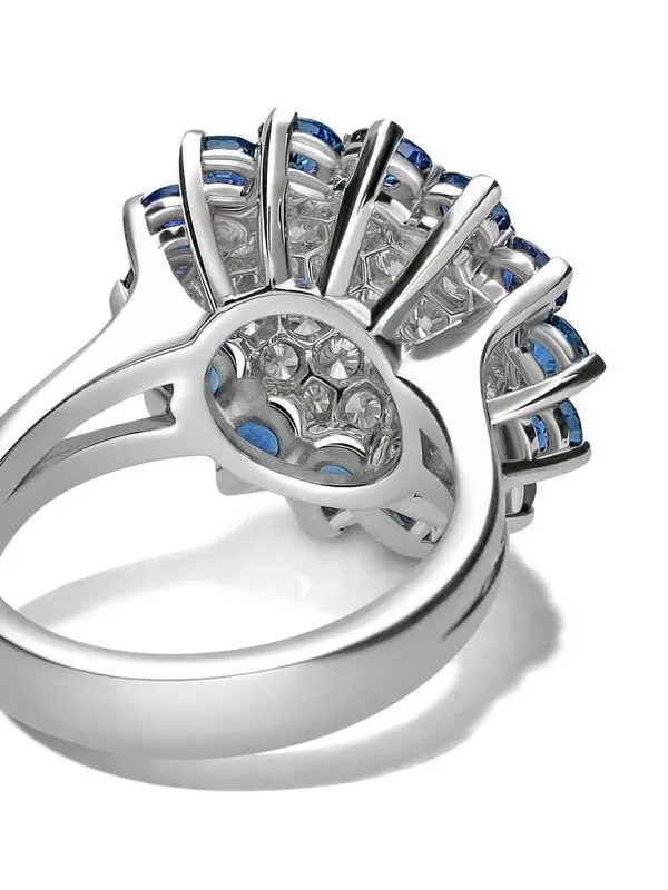 LEO PIZZO 18kt White Gold Diamond And Sapphire Ring
