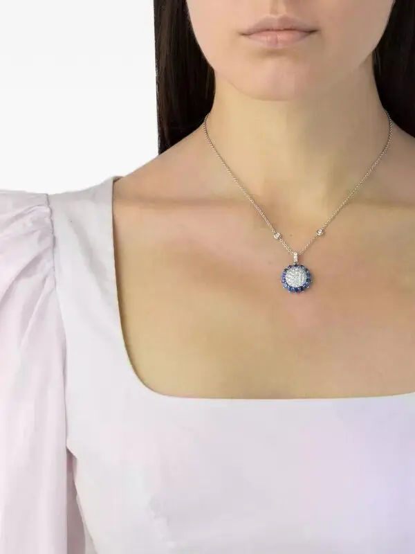 LEO PIZZO 18k White Gold Diamond And Sapphire Aurora Necklace