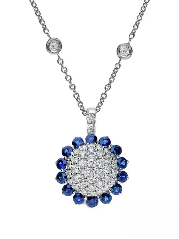 LEO PIZZO 18k White Gold Diamond And Sapphire Aurora Necklace