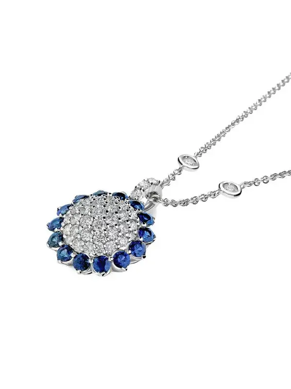 LEO PIZZO 18k White Gold Diamond And Sapphire Aurora Necklace