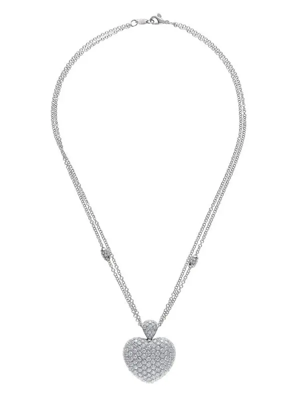 LEO PIZZO 18kt White Gold Diamond Amore Necklace