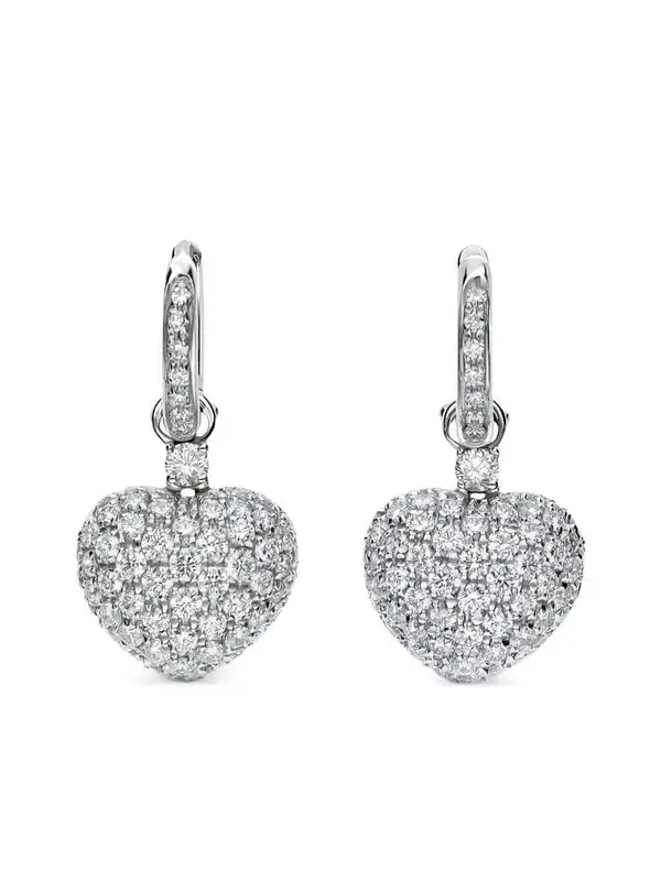 LEO PIZZO 18k White Gold Amore Diamond Earrings - Silver