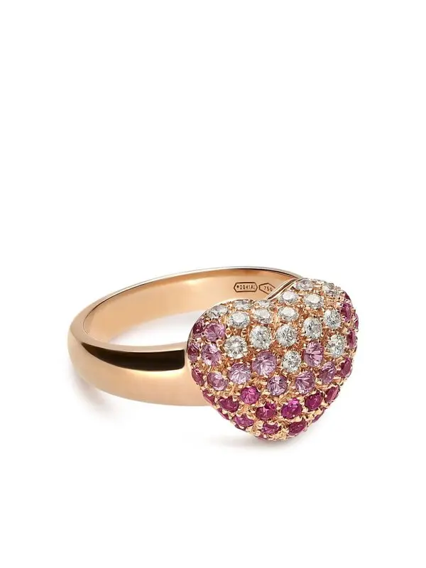 LEO PIZZO 18kt Rose Gold Amore Ring - Pink
