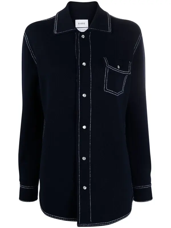 BARRIE Knitted Overshirt - Blue