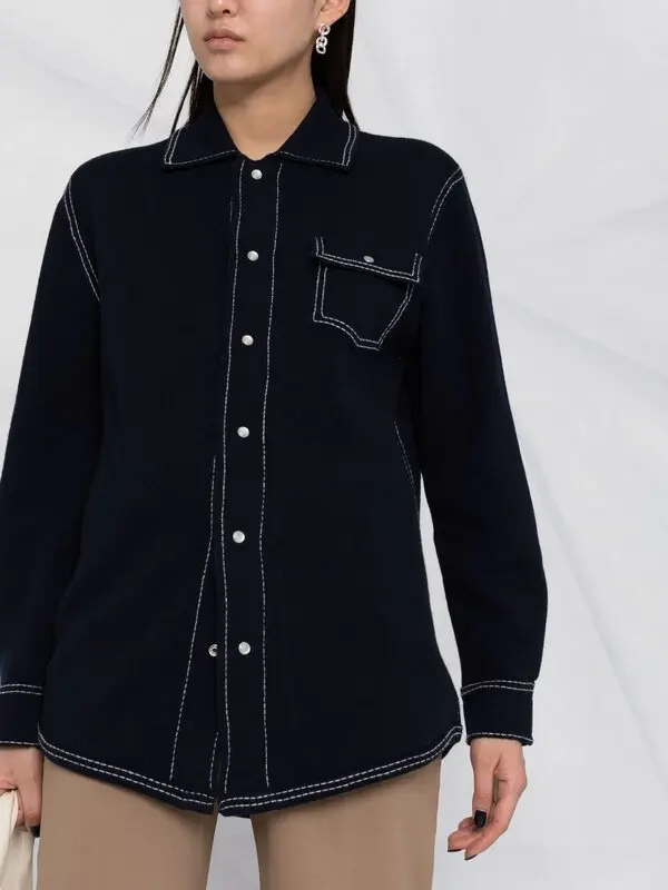 BARRIE Knitted Overshirt - Blue