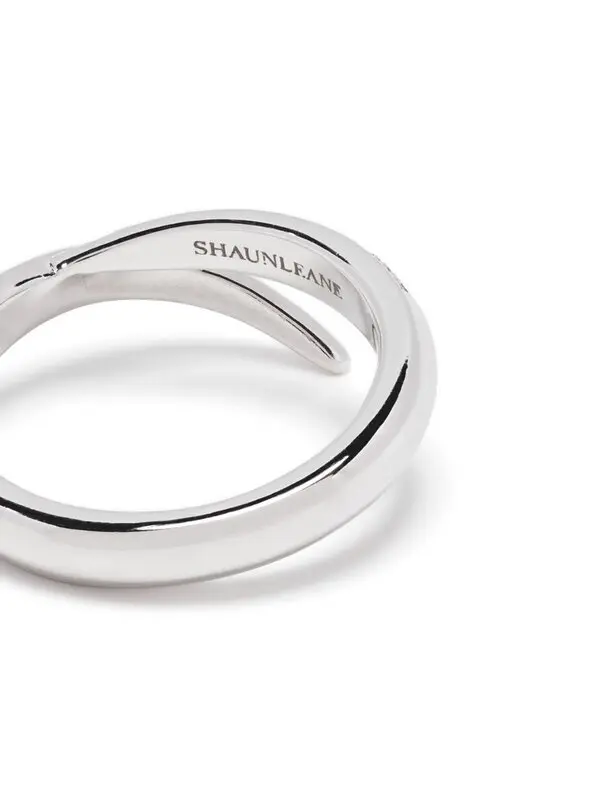SHAUN LEANE 18kt White Gold Diamond Interlock Ring
