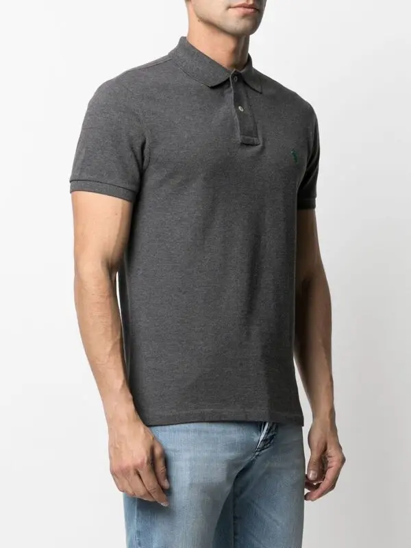 Polo Ralph Lauren Embroidered-logo Polo Shirt - Grey