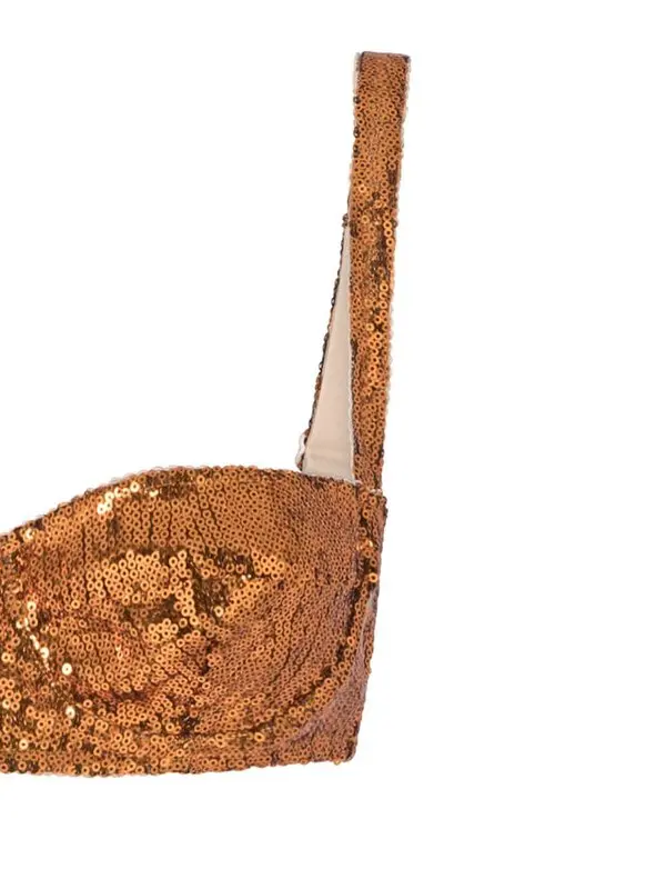 Dolce & Gabbana Sequin-embellished Balcony Bra - Orange