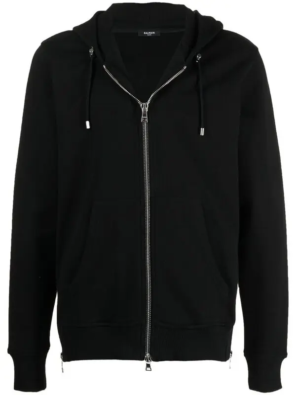 Balmain Logo-print Zip-up Hoodie