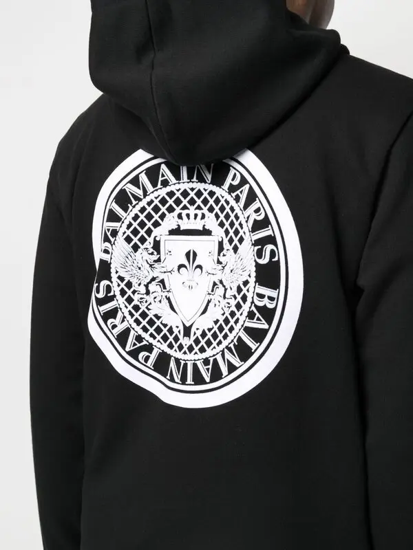 Balmain Logo-print Zip-up Hoodie