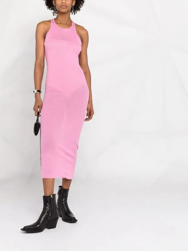 strapless open back dress Pink Striped Cocktail Cotton Tank Dress  Queen of Sparkles