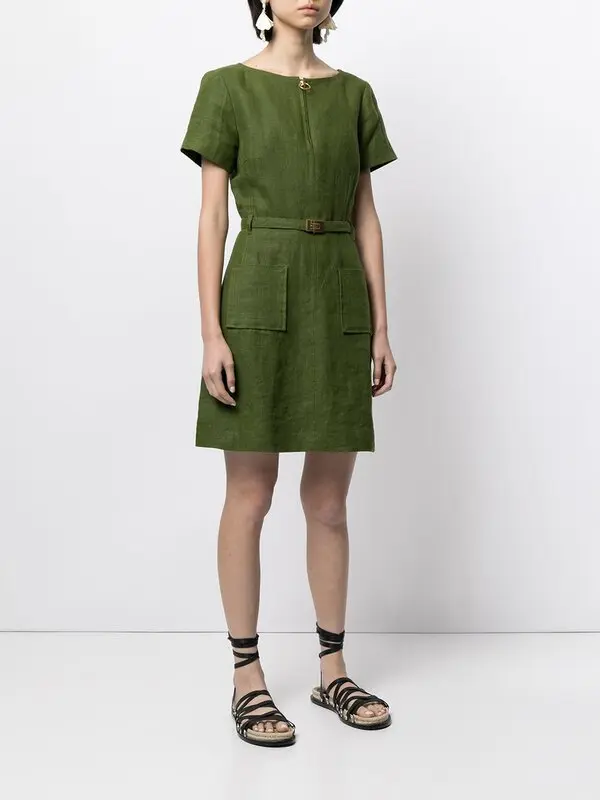 tory burch green linen dress Tory Burch Women's Long Linen Caftan in Bright Green, size XL