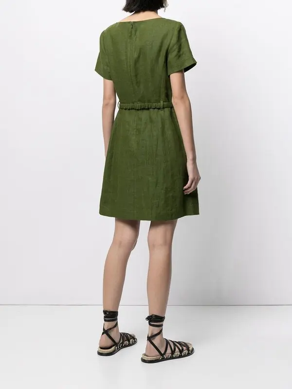 Tory Burch Nadia Linen Short Dress In Green - 20% Off | Editorialist