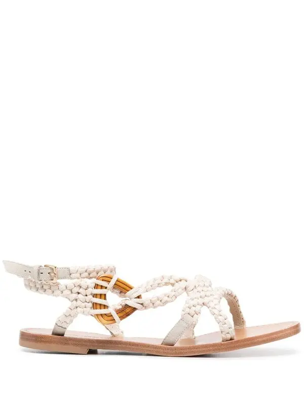 Alberta Ferretti Woven Leather Sandals - Neutrals