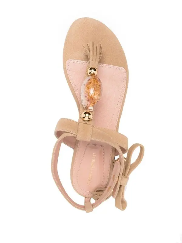 Alberta Ferretti Suede Tassel Sandals